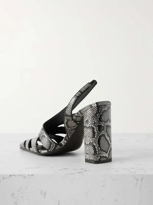 Alaïa Snakeskin Slingback Sandals - Snake Print