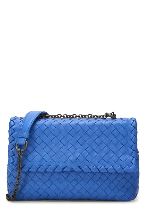 Bottega Veneta Intrecciato Leather Olimpia Shoulder Bag - Blue
