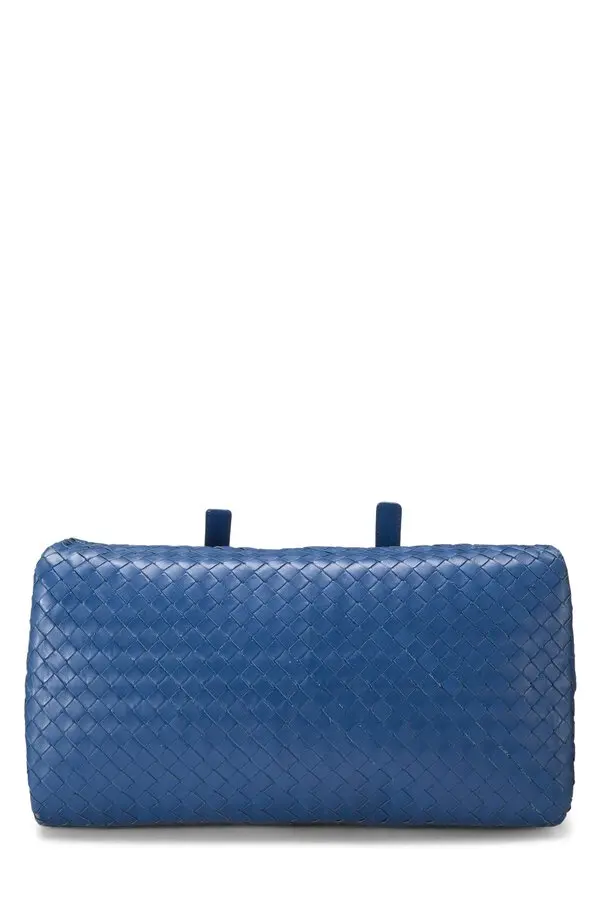 Bottega Veneta Intrecciato Leather Boston Bag - Blue
