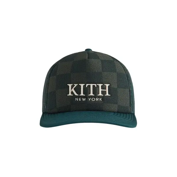 Kith Checkerboard Nolan Trucker Hat - Green