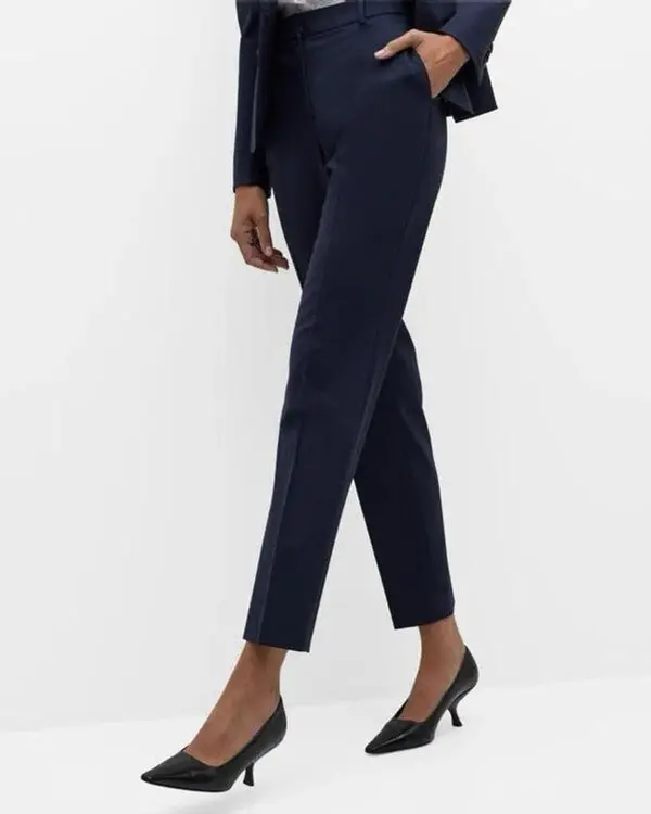Lafayette 148 New York Clinton Cropped Stretch Wool Trousers
