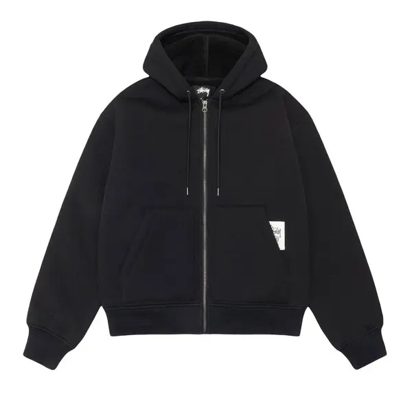 StÜssy Bonded Sherpa Hoodie - Black