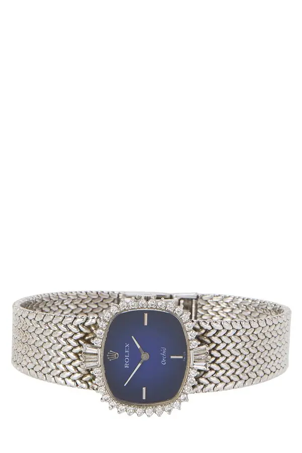 Rolex White Gold Diamond Cushion Watch