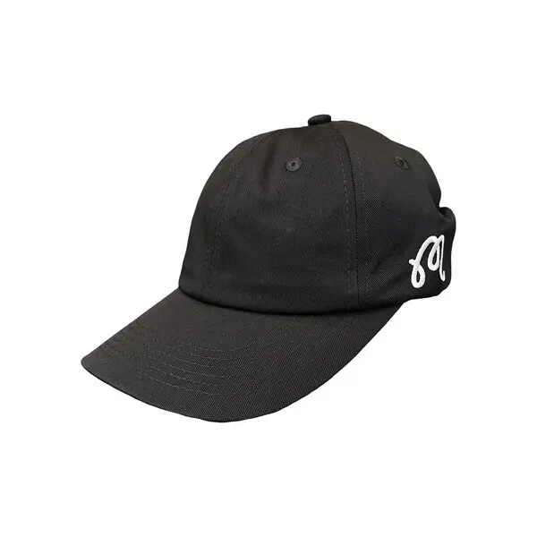 MALBON Washed Cotton Twill Cap - Black