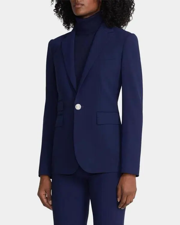 Ralph Lauren Parker Wool Crepe Jacket - Navy