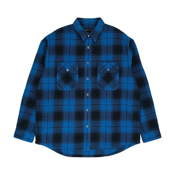 PURPLE BRAND Plaid Flannel Long-sleeve Shirt