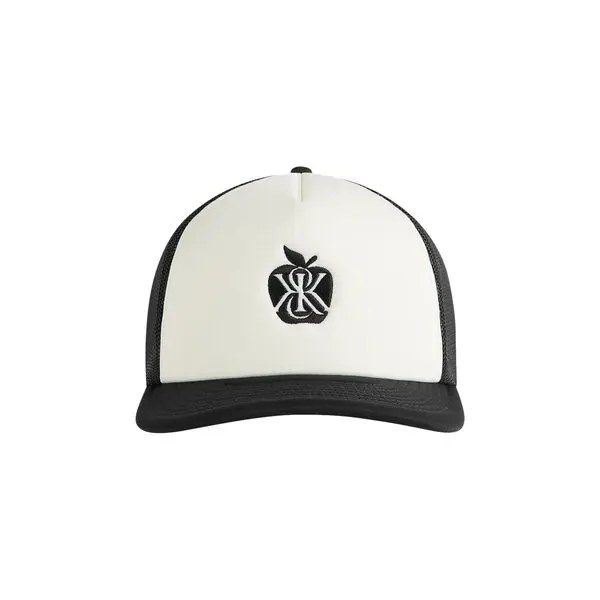 Kith Poly Foam Apple Crest Embroidery Nolan Trucker Hat - Black