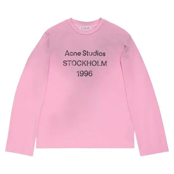Acne Studios ロングスリーブTシャツ 1996 ピンク Acne Studios Logo Long-Sleeve T-Shirt - Pink | Editorialist