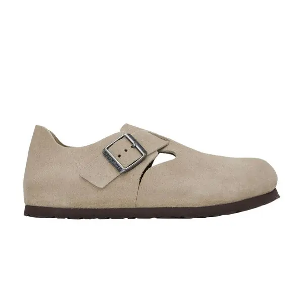 BIRKENSTOCK London Suede Leather Clogs - Grey