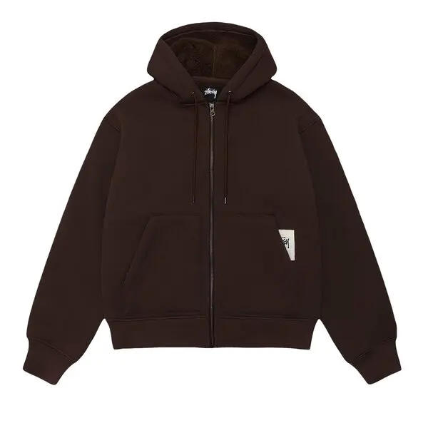 StÜssy Bonded Sherpa Hoodie - Brown