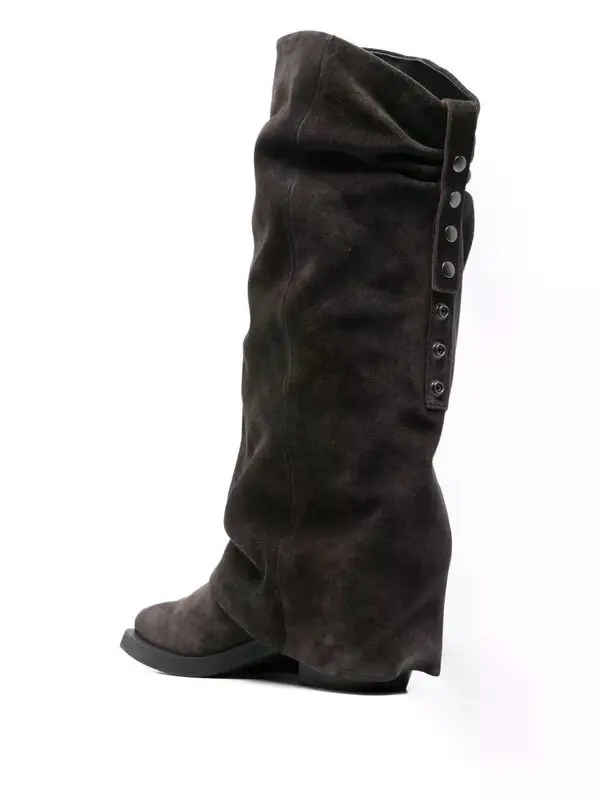 Ash Liam Buttoned Leather Boots - Brown