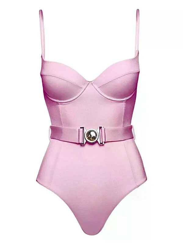 SOFIA ERHAN Belted Underwired One Piece Swimsuit - Pink