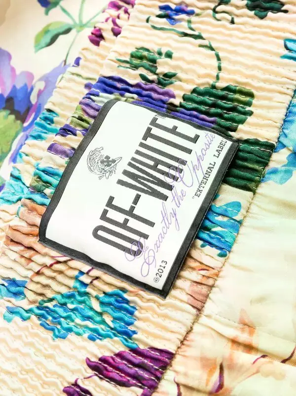 Off-White Floral-jacquard Palazzo Trousers