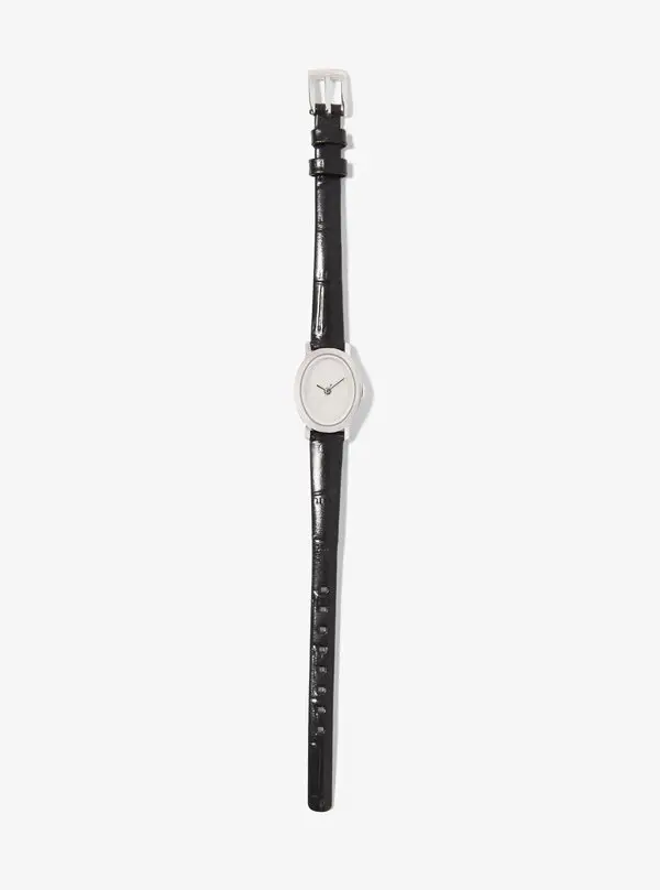 Michael Kors Limited-edition Petite Maude Silver-tone And Crocodile Embossed Leather Watch - Black