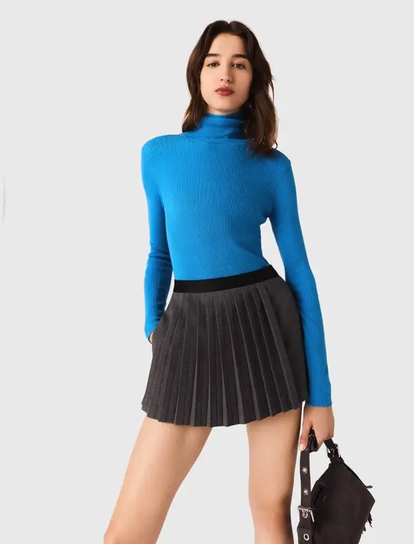 Maje Ribbed High-neck Wool Sweater