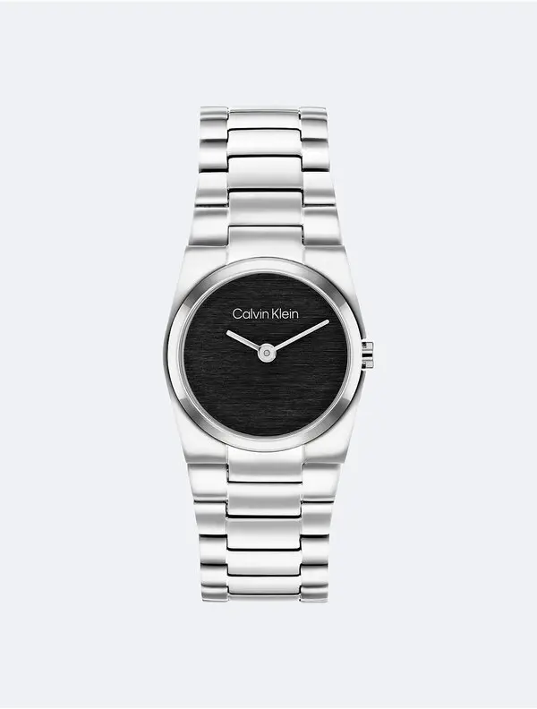 Calvin Klein Textured Dial Link Bracelet Watch - Black