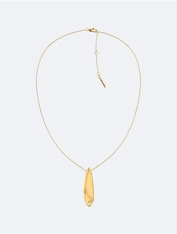 Calvin Klein Sculptural Contour Vertical Pendant Necklace - Gold