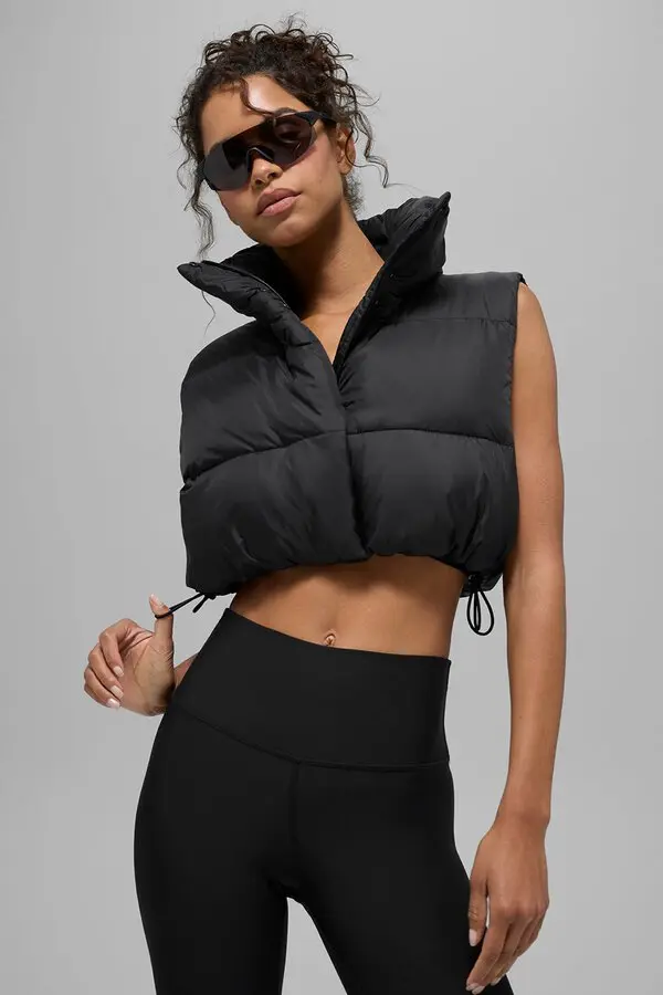 Alo Yoga Cropped Puffer Vest - Black