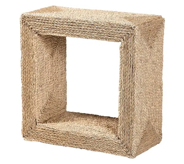 BALI & PARI Adonica Natural Seagrass End Table