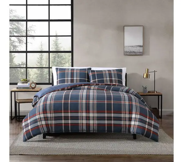 Eddie Bauer Shasta Lake Reversible Twin Duvet C Over Set - One-color