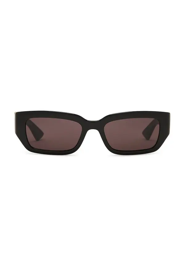 Bottega Veneta Rectangular Sunglasses - Black & Grey