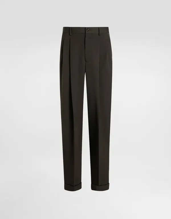 Dolce & Gabbana Wool Gabardine Trousers - Multicolor