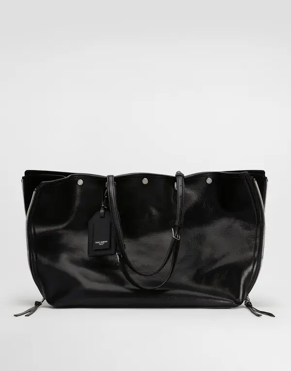 Dolce & Gabbana Atene Calfskin Shopper - Black