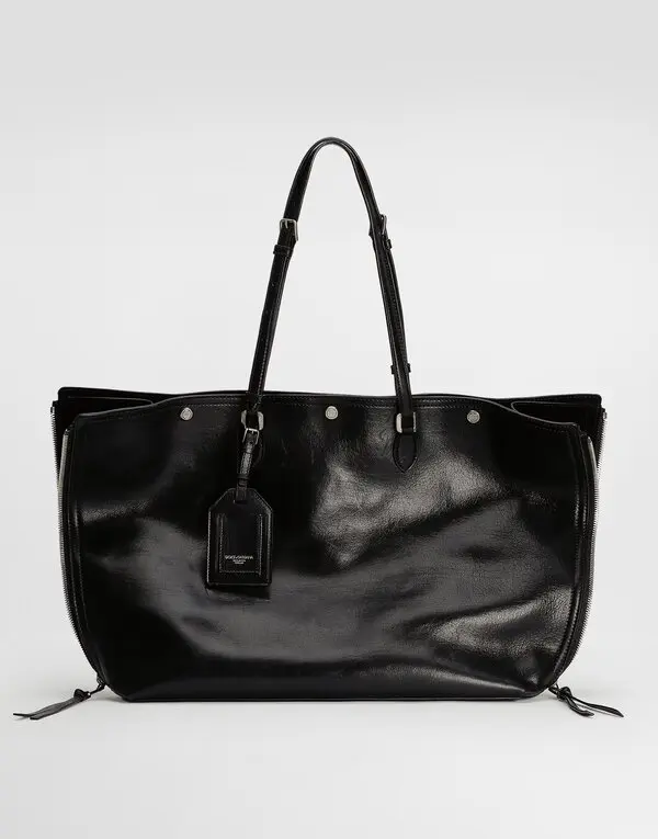 Dolce & Gabbana Atene Calfskin Shopper - Black