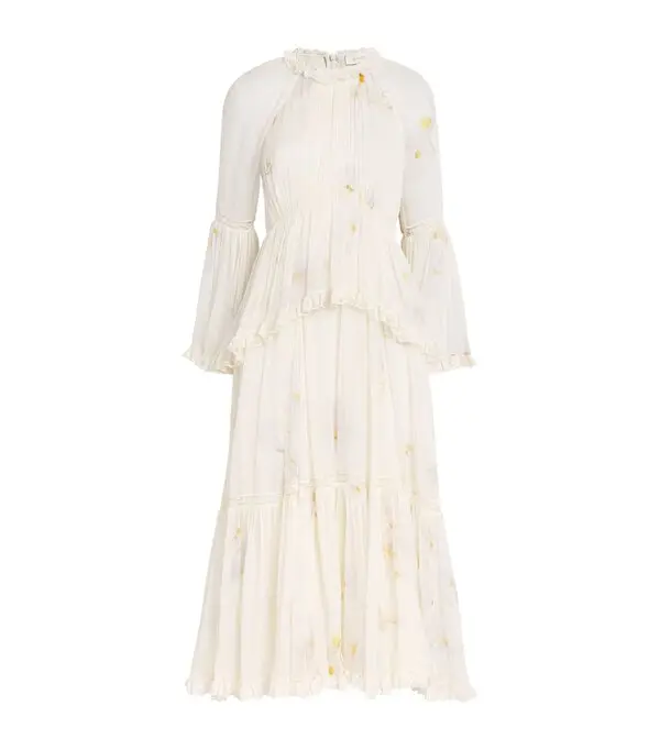 Zimmermann Memento Peplum Flutter Midi Dress