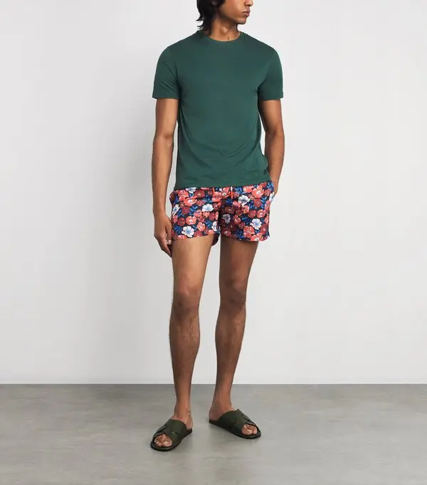 Isaia Floral Print Swim Shorts