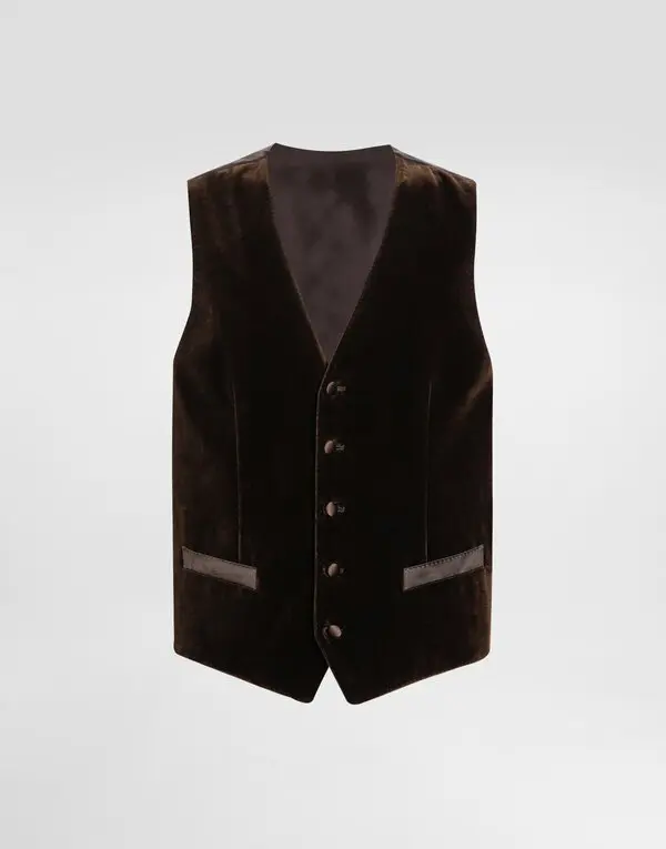Dolce & Gabbana Velvet Single-breasted Vest - Multicolor