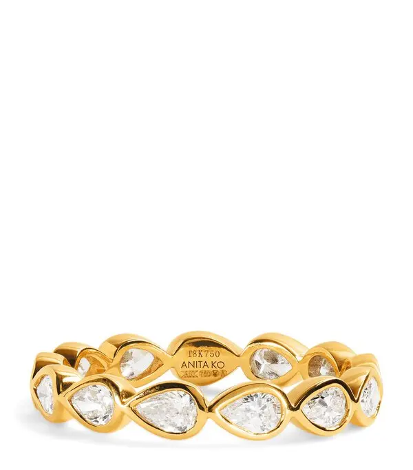 ANITA KO Diamond And Yellow Bezeled Ring - Gold