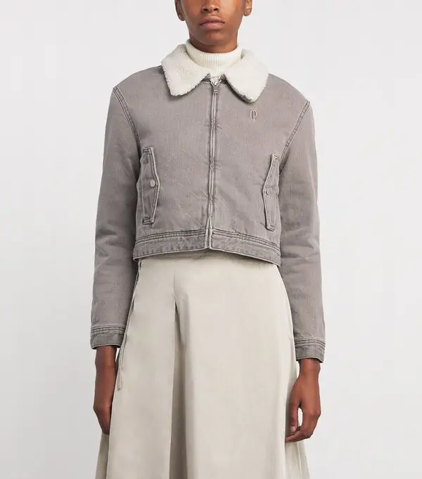 Claudie Pierlot Fleece-lined Denim Jacket