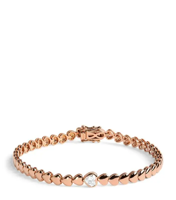 ANITA KO Diamond And Heart Bracelet - Rose Gold