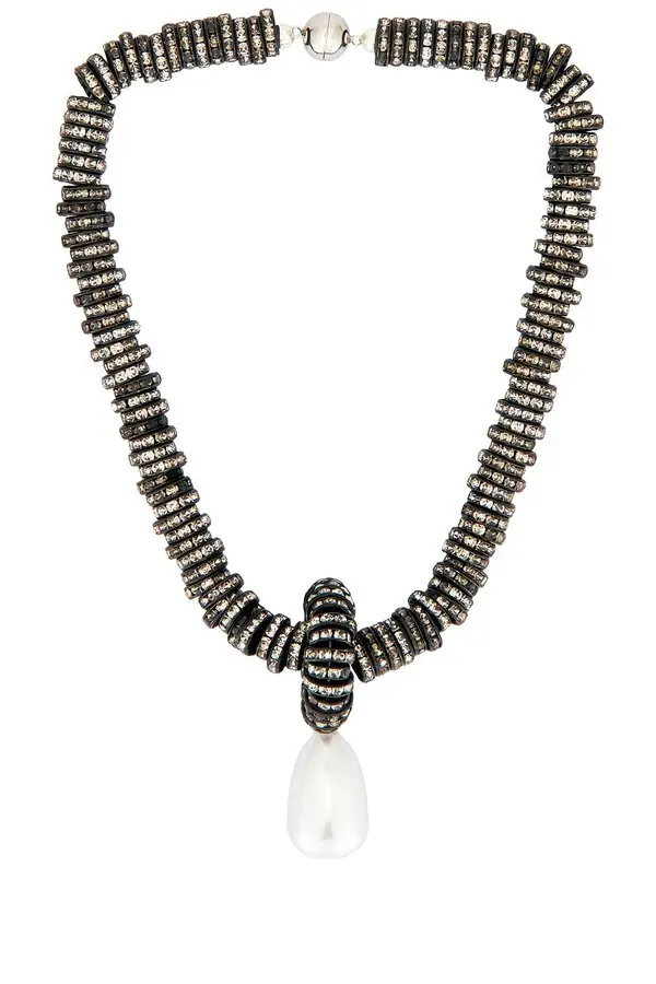 JULIETTA Pearl Drop Necklace - Black