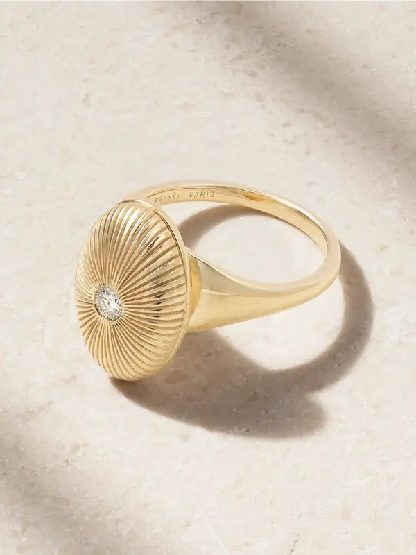 PERSEE Oval Memoria 9-karat Diamond Ring - Gold