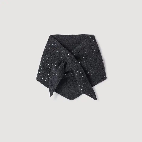 Sandro Wool And Cashmere Scarf - Charcoal Grey