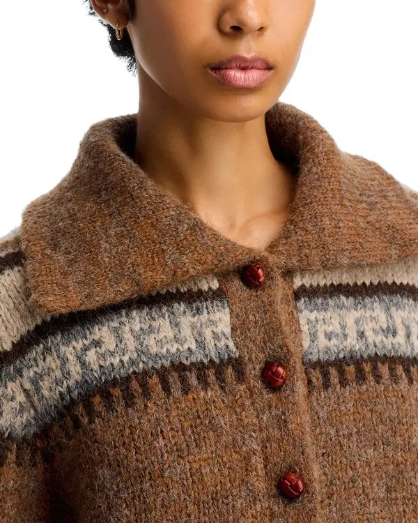 The The Nordic Scho Cardigan In Hickory Fair Isle