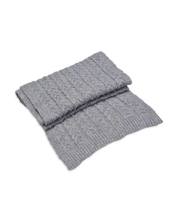 Aqua Cable Knit Scarf - Grey
