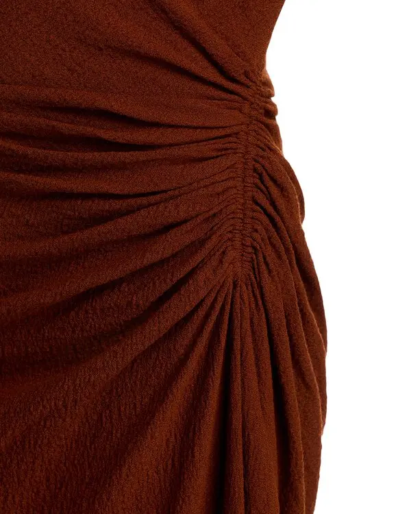 alc piper one shoulder dress A.L.C. Piper One-Shoulder Dress In Brunette - 72% Off
