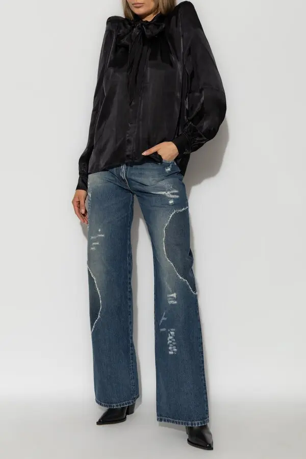 Vetements Shoulder Pad Shirt With Bow Detail