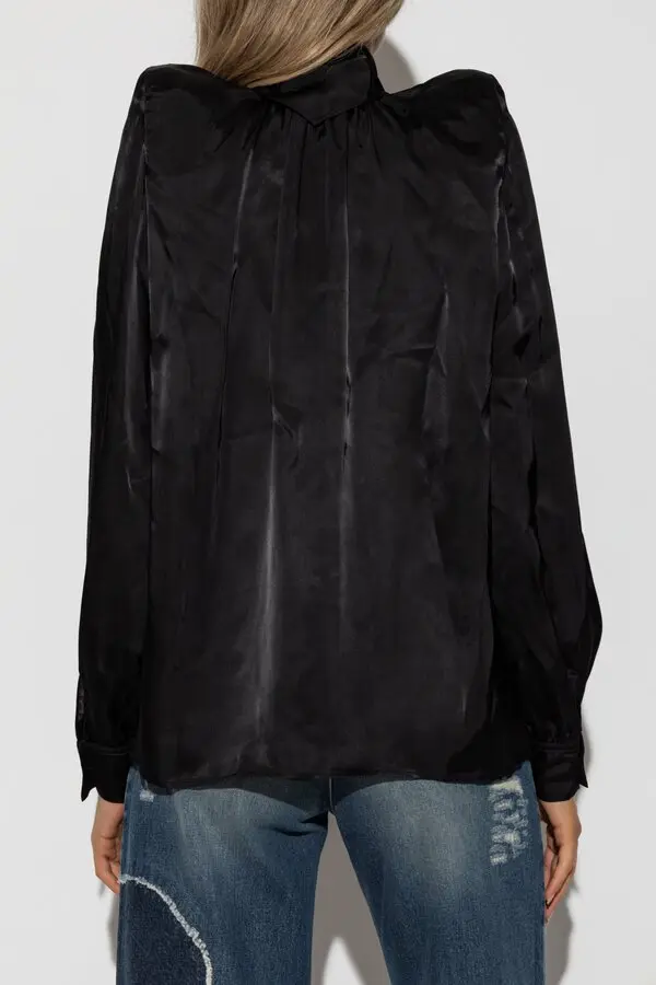 Vetements Shoulder Pad Shirt With Bow Detail