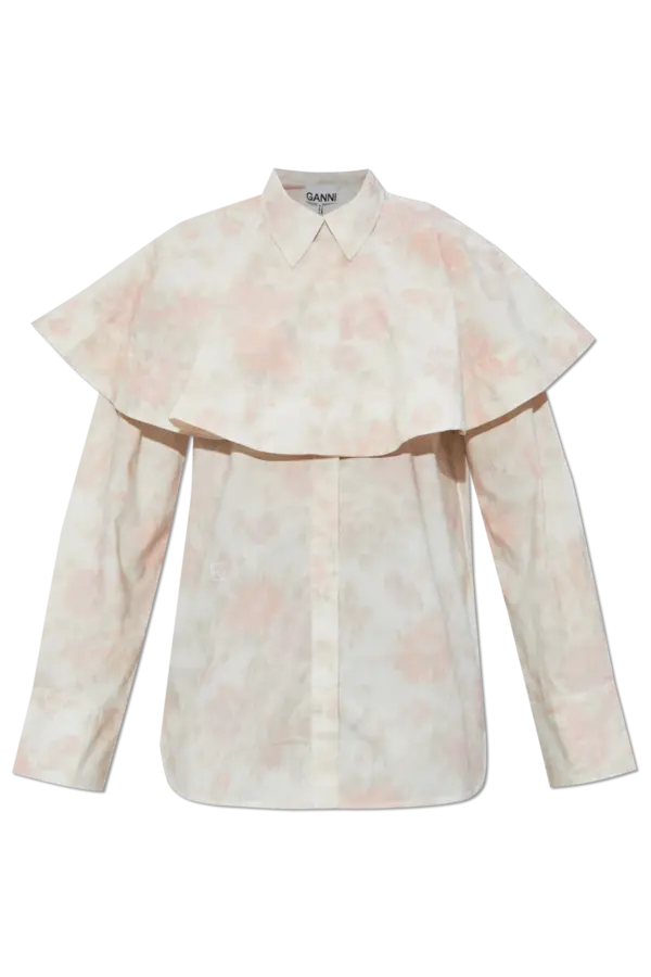 GANNI Shirt With Cape Collar Detail