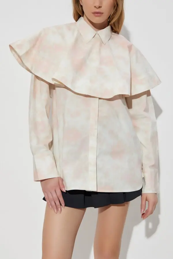 GANNI Shirt With Cape Collar Detail