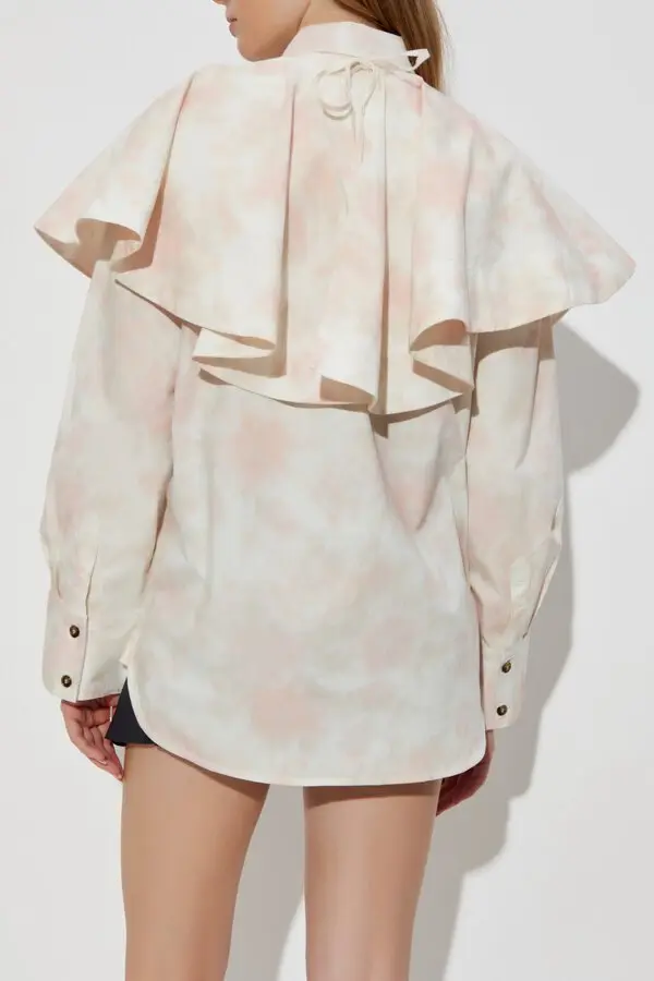 GANNI Shirt With Cape Collar Detail