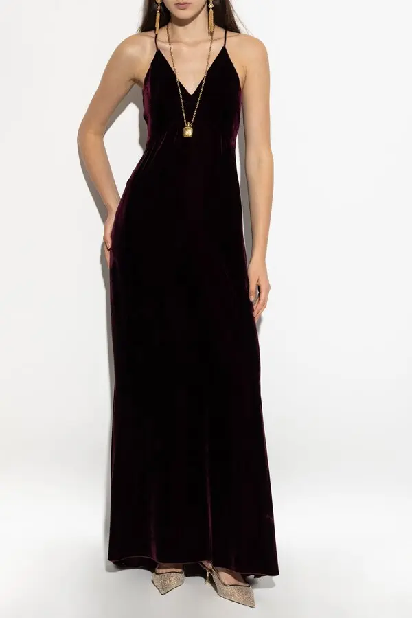 Forte_forte Velvet Maxi Slip Dress - Burgundy - 60% Off | Editorialist