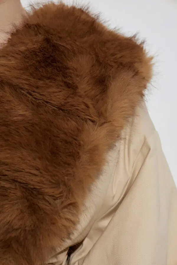 ROTATE BY BIRGER CHRISTENSEN Belted Jacket With Fur Detail