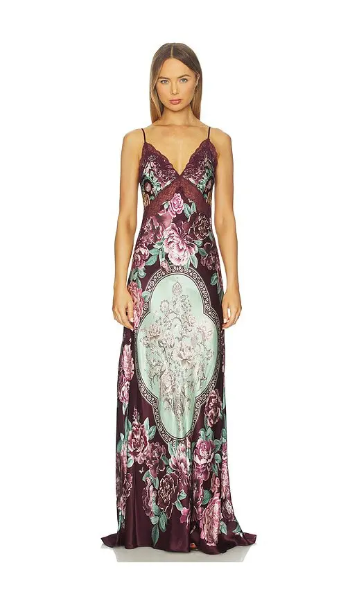 Camilla V Neck Long Bias Slip Dress With Train - If These Tiles Could Talk