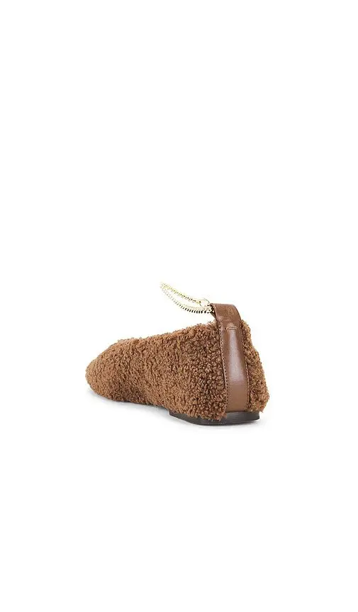 MARIA LUCA Augusta Teddy Ballet Flat - Dark Brown