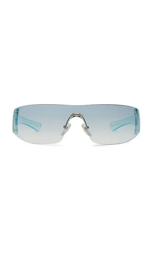 Gucci Leonie Sunglasses - Silver & Light Blue